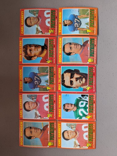 1971 Topps Football New England Patriots Team Lot Of 10 Cards NFL | eBay