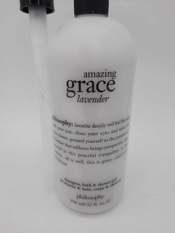 Philosophy AMAZING GRACE LAVENDER Shampoo Shower Gel Bath 32 oz w/Pump ...
