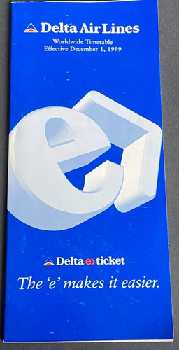 Delta Airlines Timetable Effective December 1, 1999 | eBay