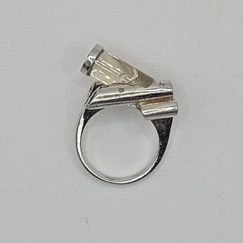 Elise Adoree Lemon Quartz & Diamond, Platinum Plated Sterling Silver ...