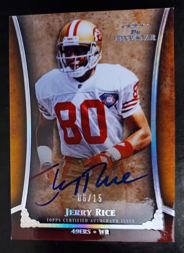 JERRY RICE-2011 Topps Five-Star (#6/15) Holo-Silver ON CARD AUTO ...