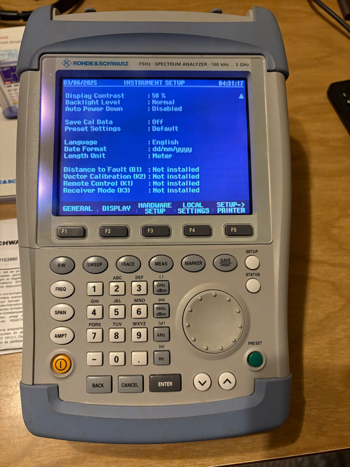 Rohde and Schwarz FSH3 100 kHz -3 GHz Spectrum Analyzer w Tracking ...