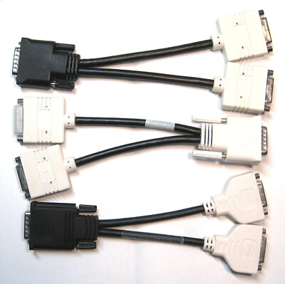 LOT OF 3 DMS-59 to Dual DVI Y splitter video cables, various brands | eBay