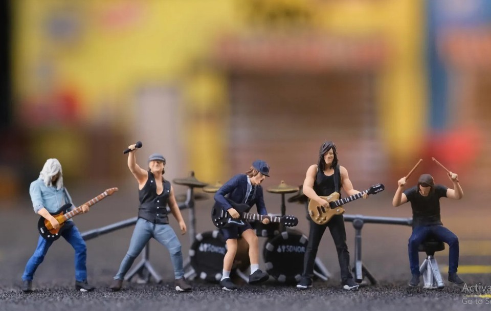 Miniature Action Figure Band Rock Guitars Drummer HO Scale 1/87 1/64 NO ...