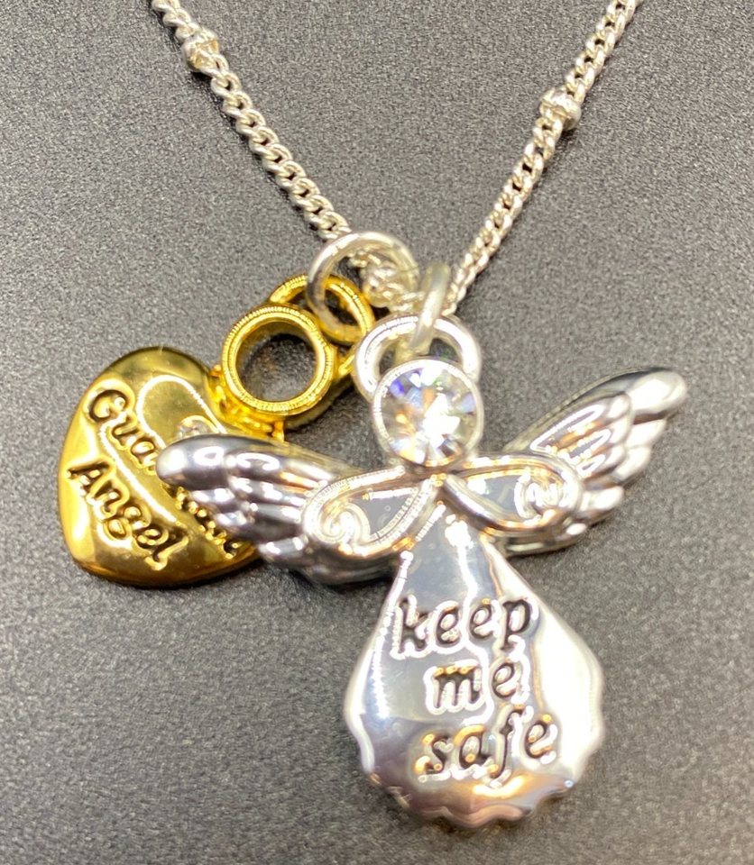 VINTAGE NIB EQUILIBRIUM GUARDIAN ANGEL KEEP ME SAFE NECKLACE & PENDANT ...