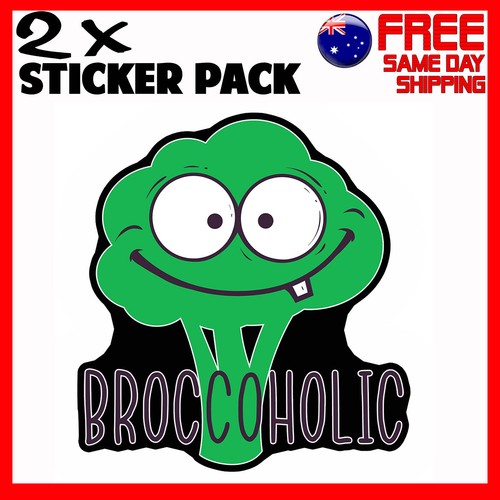 2 x Stickers - Broccoholic Broccoli - Car Bumper Funny Novelty Sticker ...
