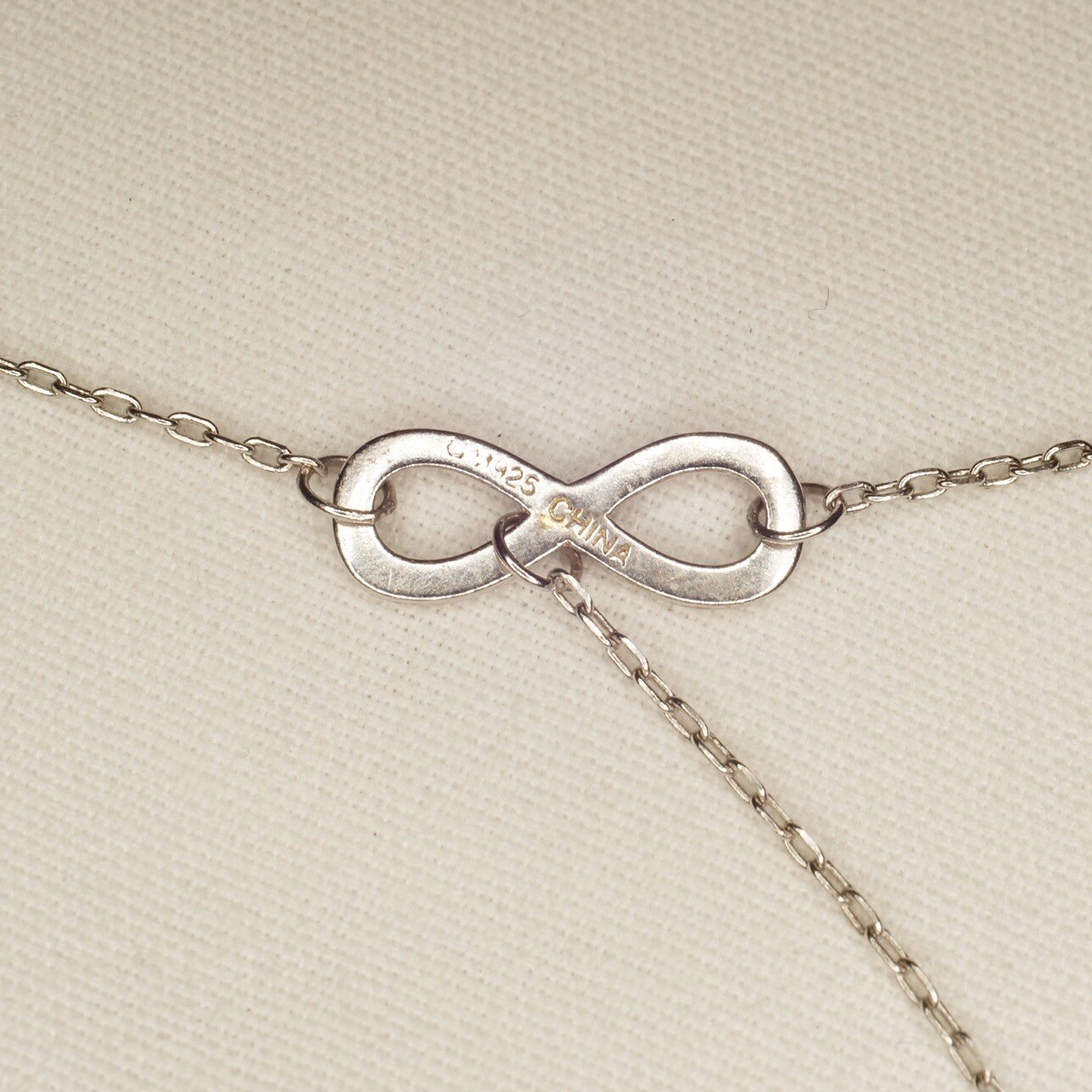 Sterling Silver Lemniscate Infinity Loop CZ Ball Y-Drop Cable Chain ...