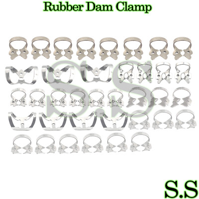 180 Pieces Mix Numbers Endodontic Rubber Dam Clamps Dental Instrument ...