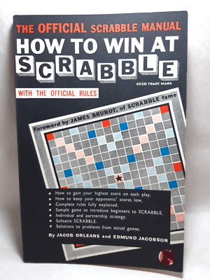 How to Win Scrabble Official Manual Jacob Orleans & E Jacobson P/B 1962 ...