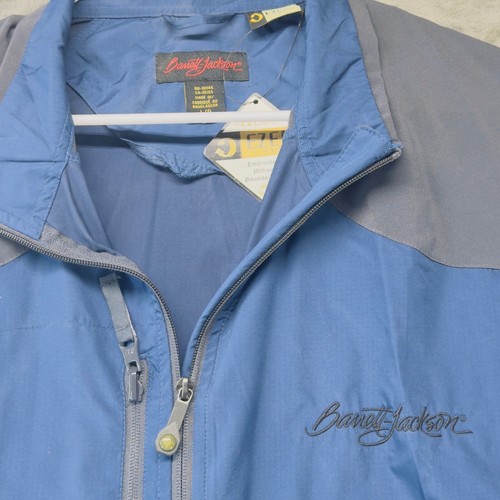 Barrett Jackson Windbreaker Jacket Full Zip Lightweight Blue Gray L | eBay