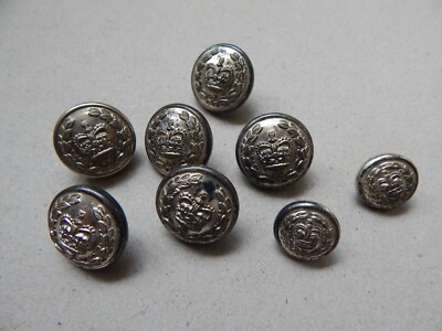 Obsolete British Silvered Police Crown Buttons 2.5cms 1.8cms Q/C BA ...