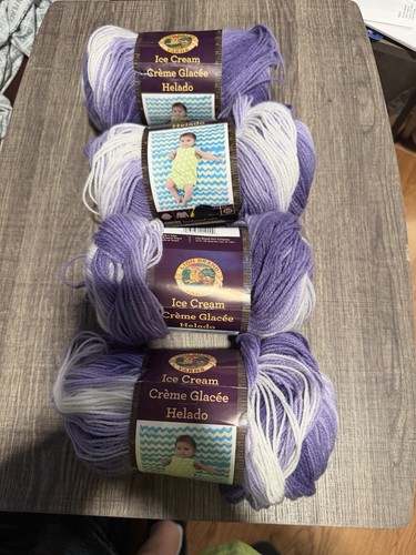 Lion Brand 923 Ice Cream Yarn Acrylic Grape Raisin Flavor Lot of 4 ...