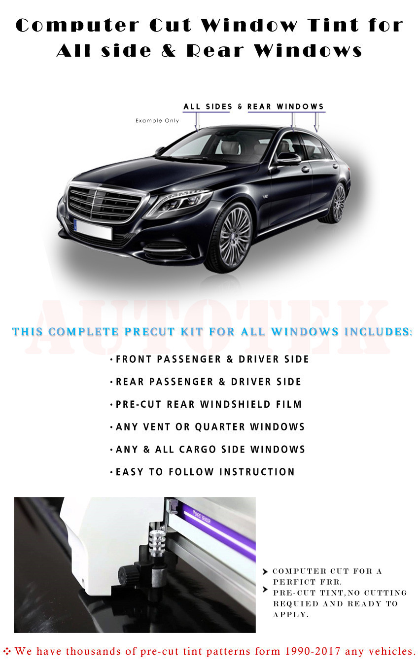 PreCut All Sides + Rear Window Film Any Tint Shade For FIAT 500 Hatch ...