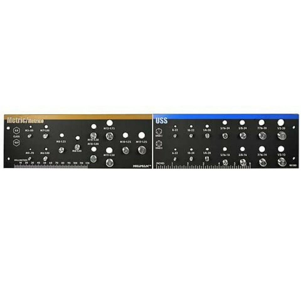 Nut Bolt Thread Checker Hole Gauge SAE Metric Garage Car Tractor ...