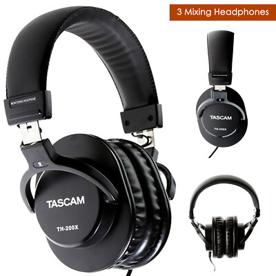 3x TASCAM TH-MX2 Close Back Recording Mixing Home Studio Headphones ...