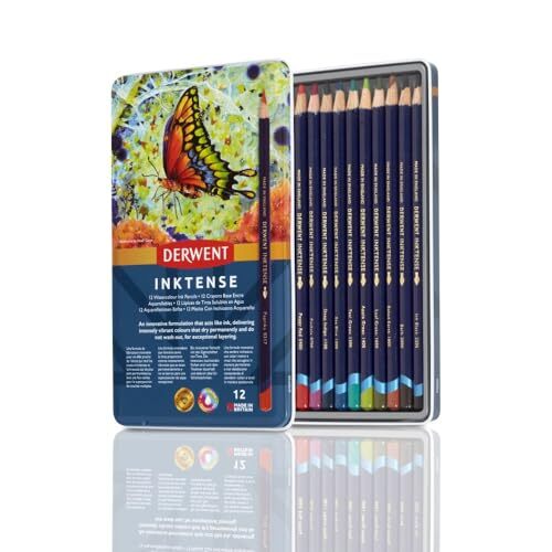 Derwent Inktense Pencils Tin Set of 12 Great for Holiday Gifts 4mm ...
