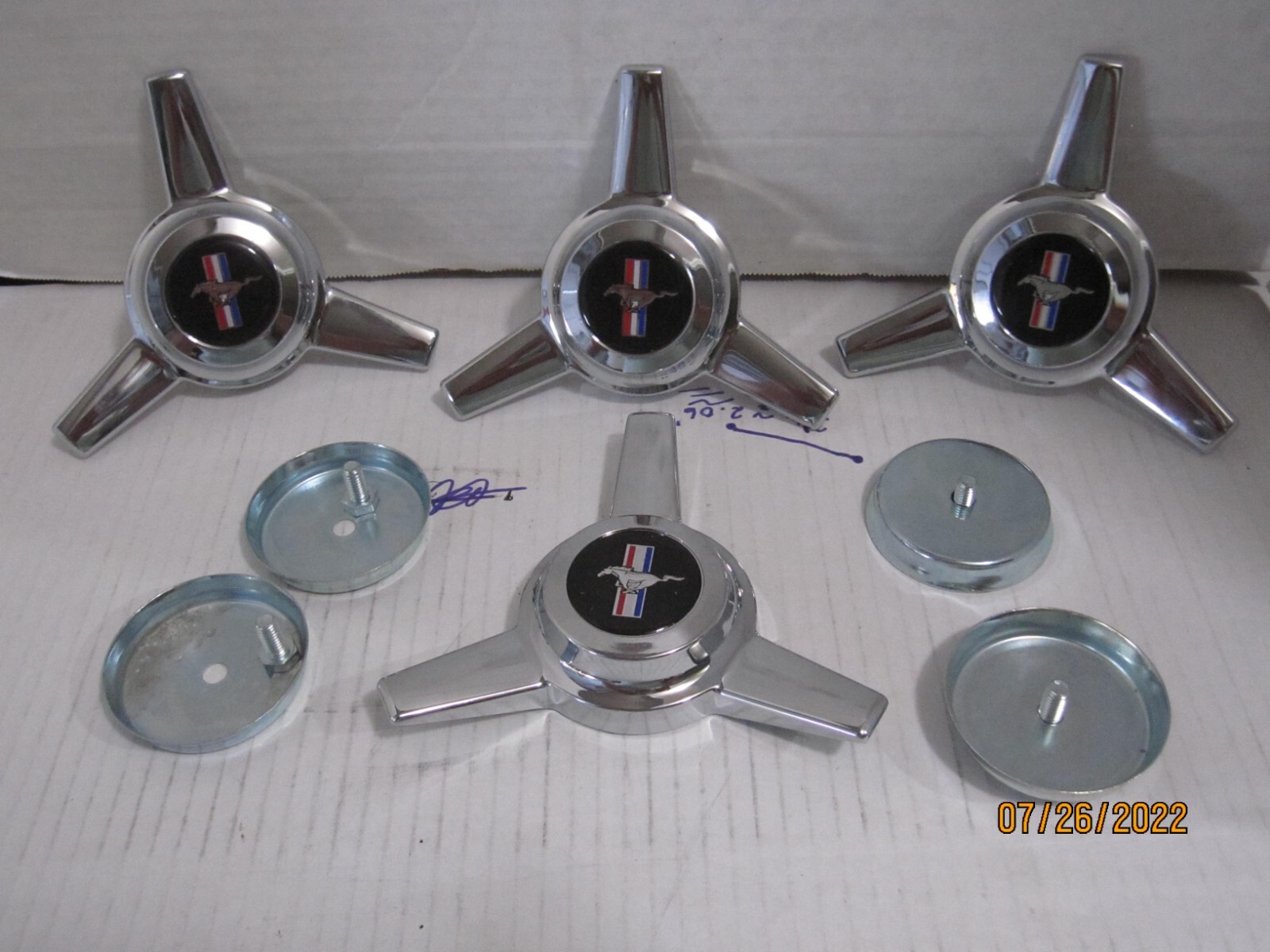 4 KEYSTONE KLASSIC CENTER CAPS 3 BAR SPINNERS 14,15 UNI LUG WHEELS PONY ...