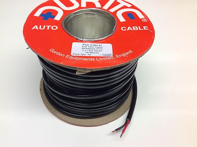 30mtrs Red/Black Flat Twin-Core Cable -2 x 1mm² 8.75amps Durite 0-952 ...