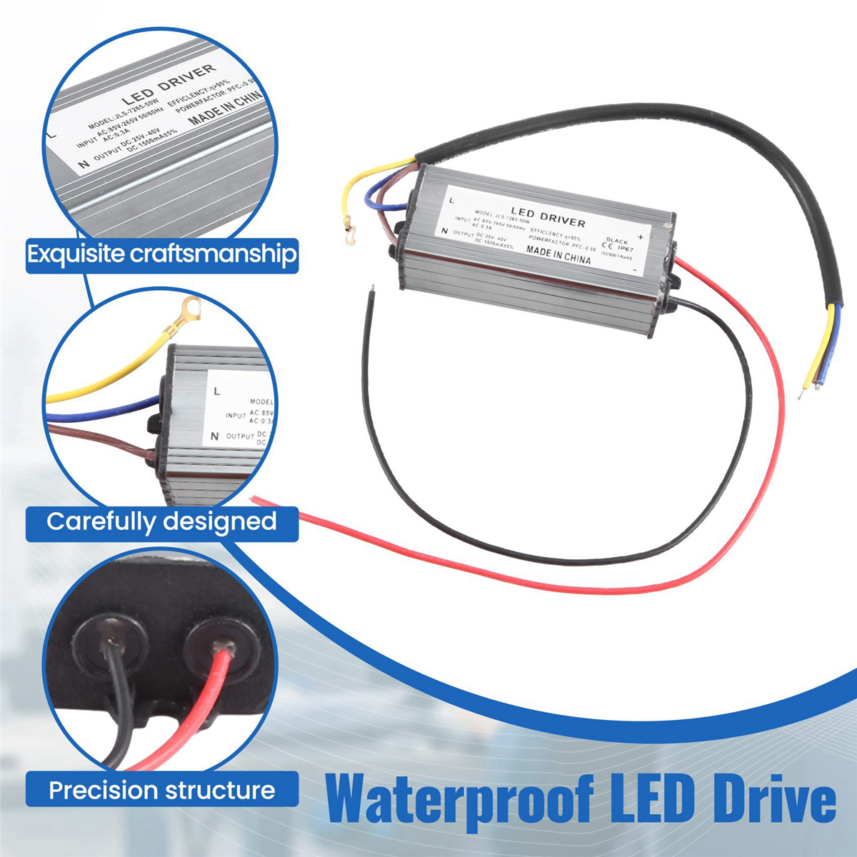 50W LED Driver IP67 Supply High Adapter + 50W LED Chip Bulb Energy6127 ...