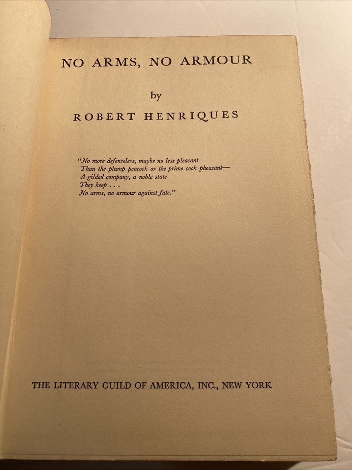 No Arms, No Armour 1940 Robert Henriques abj | eBay