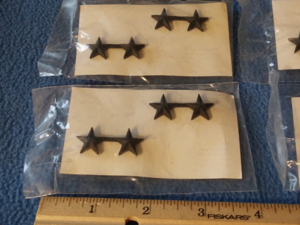 LOT OF 10 PAIRS OF - MILITARY MINI MAJOR GENERAL SUBDUED PINS - NEW 2/ ...