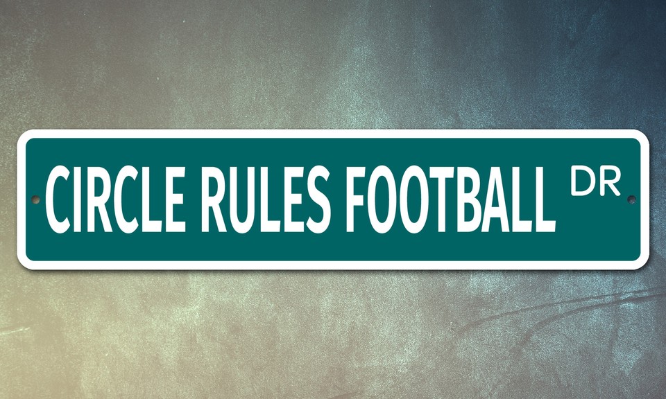 5653 SS Circle Rules Football 4" x 18" Novelty Street Sign Aluminum | eBay