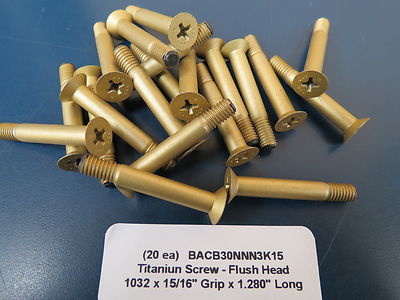 3/16” #10-32 x 1.280 Titanium 20 Flush Head Screws Boeing Aircraft ...