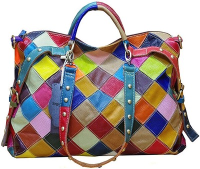 Handbag Genuine Leather Woman Gift 6 pockets Multicolor Random Shoulder ...