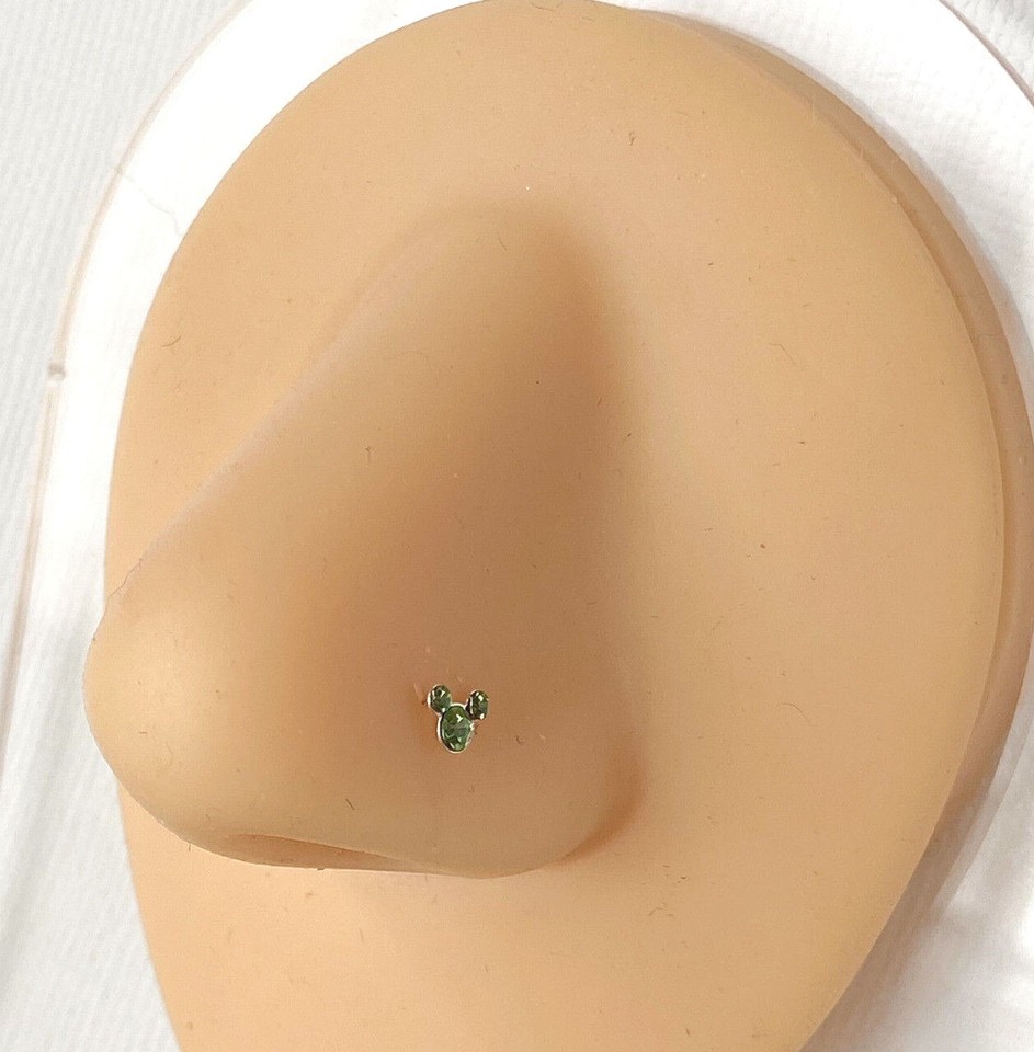 1pc Mouse Gem Nose Ring Stud Bone 20g Minnie Mickey Nostril Piercing ...