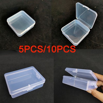 5/10Pcs Mini Clear Plastic Small Box Hook Jewelry Earplugs Container ...
