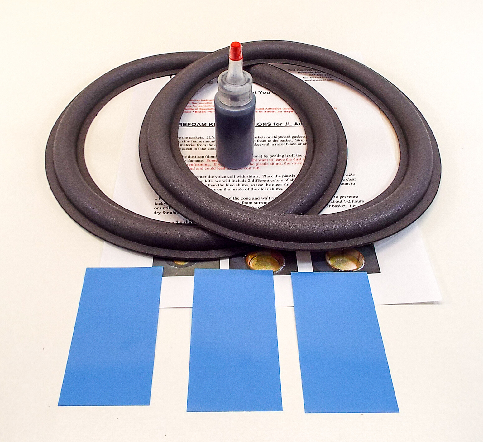 JL Audio 10W3 10W3v2 Subwoofer Refoam Kit - Speaker Repair - 2 Foams w ...