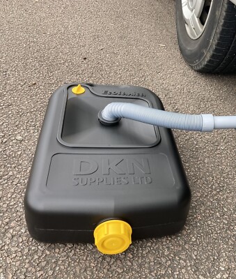 10L Black Waste Water Container with Hose 28.5mm Caravan Motorhome ...