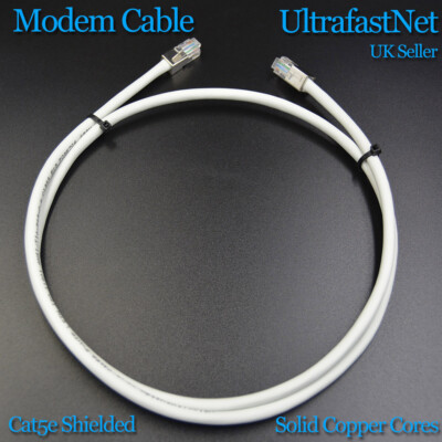 7m Cat5e Shielded RJ11/RJ11 Modem router cable VDSL/ADSL Internet G ...