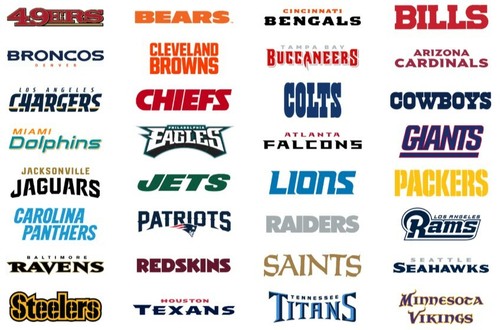 32 Customized NFL Wordmark Team Labels For BCW Tall Card Dividers ...