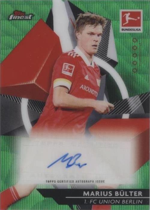 2020-21 Topps Finest Bundesliga - Marius Bulter #15 Green Wave ...