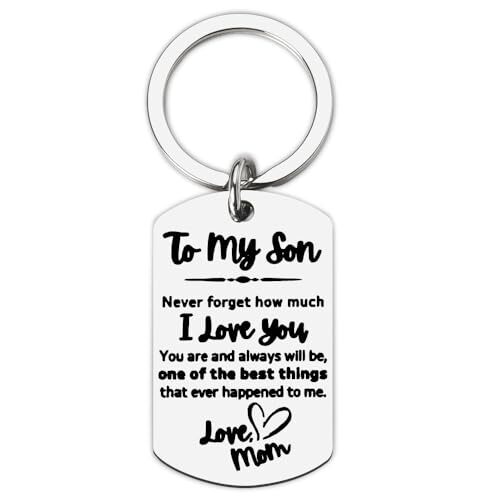 To My Son Keychain from Mom and Son Birthday Gifts for Men I Love You ...