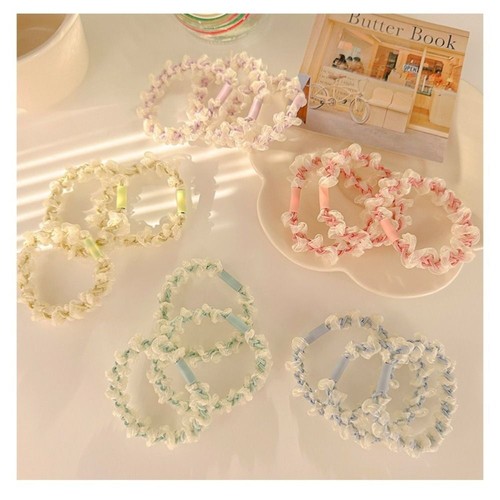 3PCS Ruffle Hair Band Ponytail Holder Hair Tie Trendy Hair Accessories ...