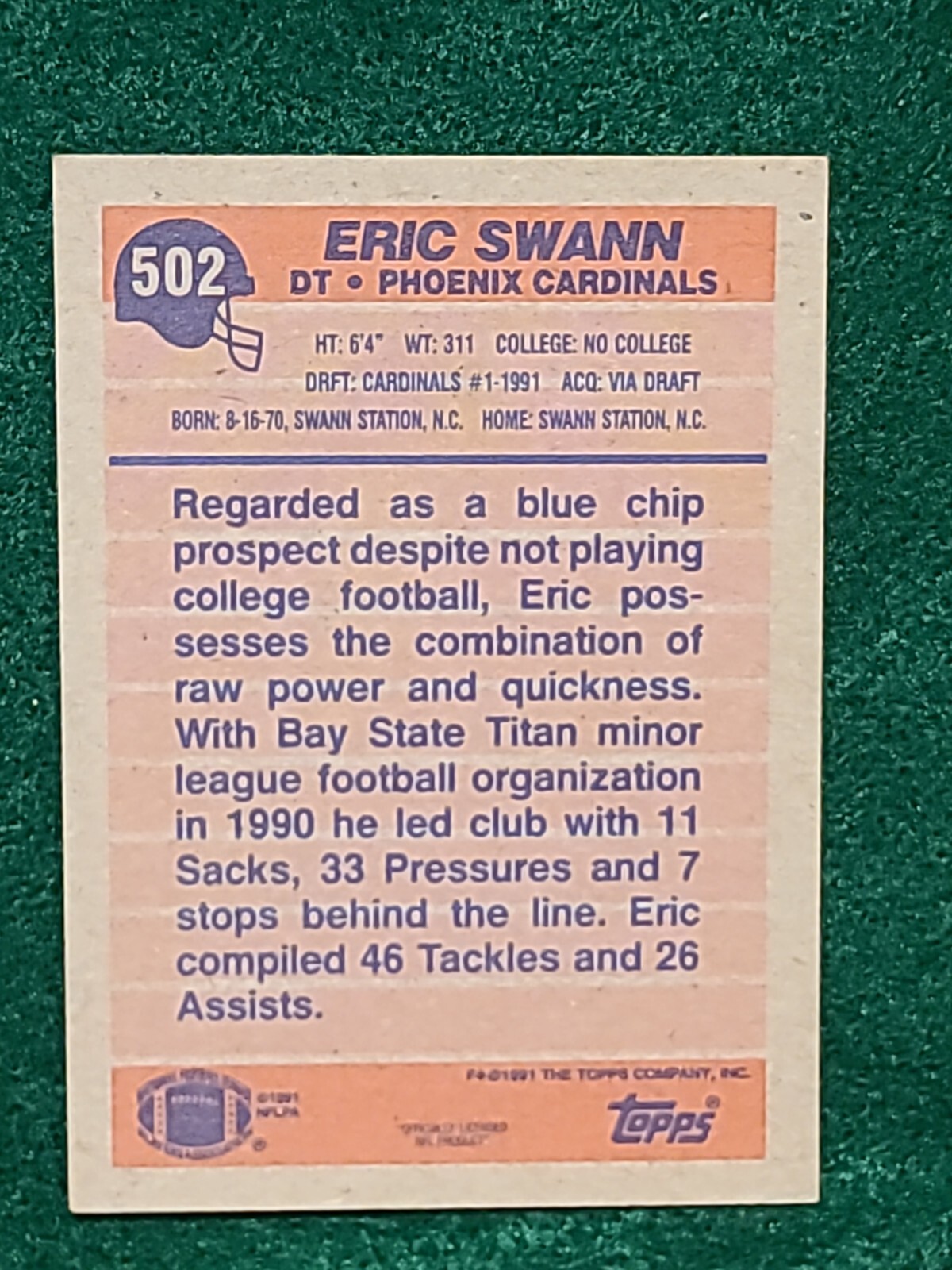 1991 Topps - Eric Swann #502 (RC) for sale online | eBay