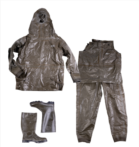 ZODIAK NBC RUBBER SUIT GERMAN HEAVY DUTY HAZMAT BIB JACKET BOOTS ZODIAC ...