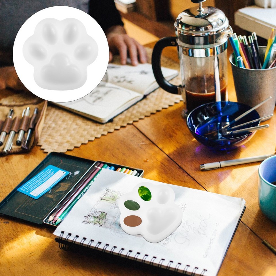 Cat Paw Oil Painting Paint Tray Silicone Color Mixing Palette ...