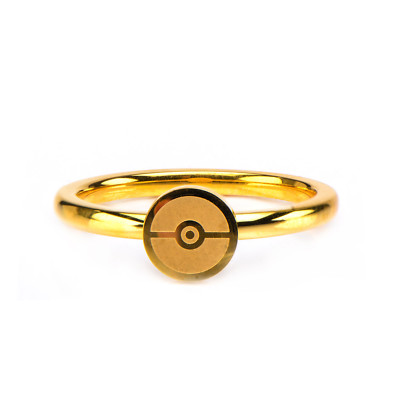 Pokemon Poke Ball Gold PVD Plated Stainless Steel Ring | eBay