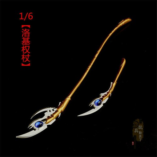 1:6 Avengers: Endgame Loki Golden Scepter Wand Cane Model Collection ...