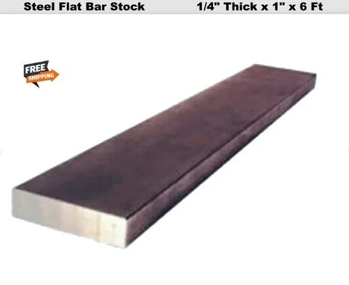 Steel Flat Bar Stock 1/4" Thick x 1" x 6 Feet Rectangular Unpolished ...