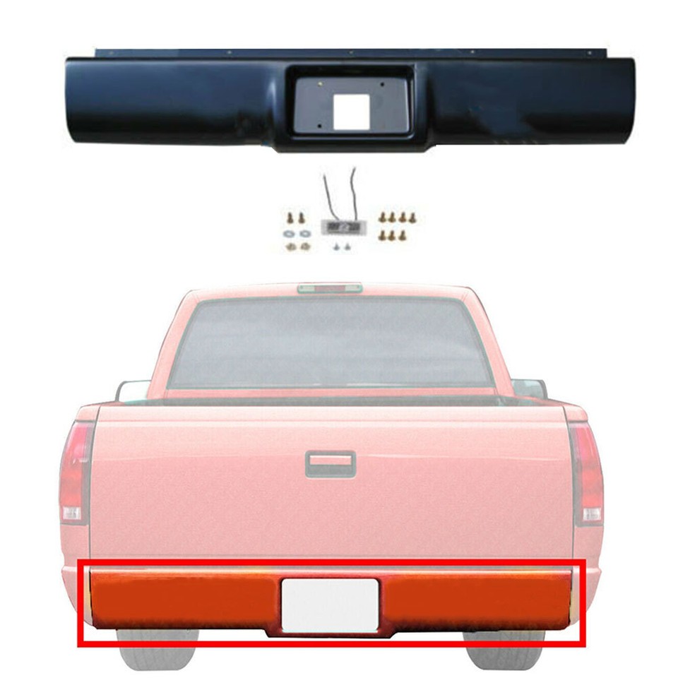 Rear Bumper Roll Pan Steel w/ Light For Chevrolet GMC C/K C1500 2500 ...
