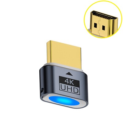 HDMI Dummy Plug 4K HDR Virtual Monitor EDID Emulator Headless Display ...