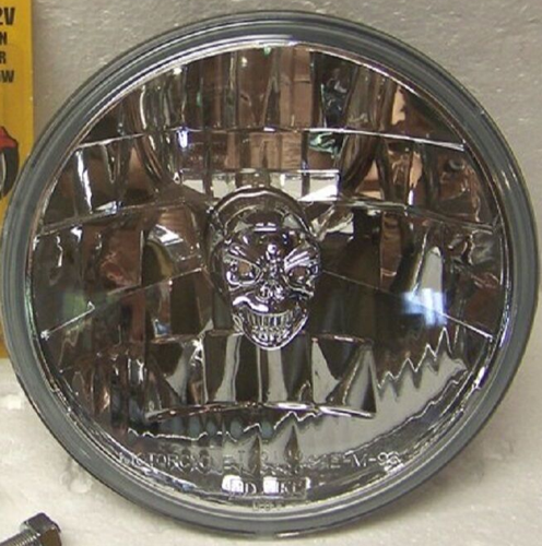 NEW ADJURE T70100SR MOTORCYCLE 7" SKULL HEADLIGHT HEADLAMP DRIVING ...