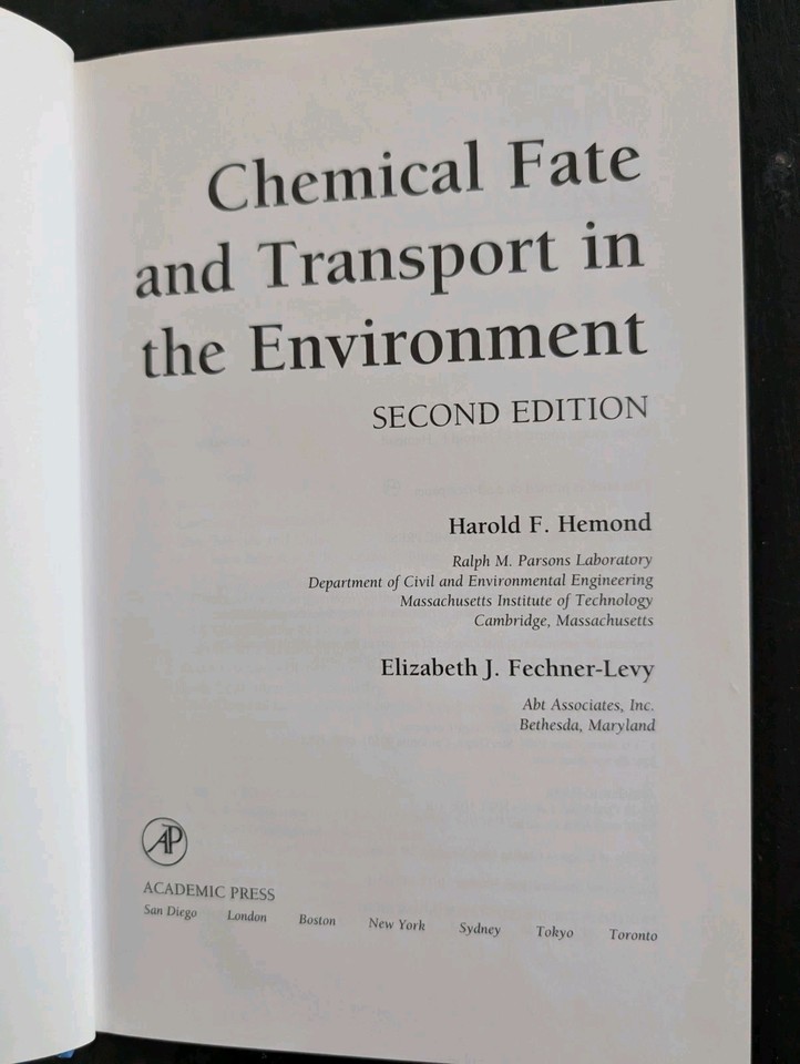 Chemical Fate and Transport in the Environment Harold Hemond Elizabeth ...