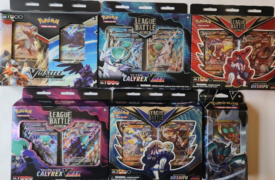 Lot Of 6 Pokémon TCG Battle V Decks And Pokemon League Battle Decks ...