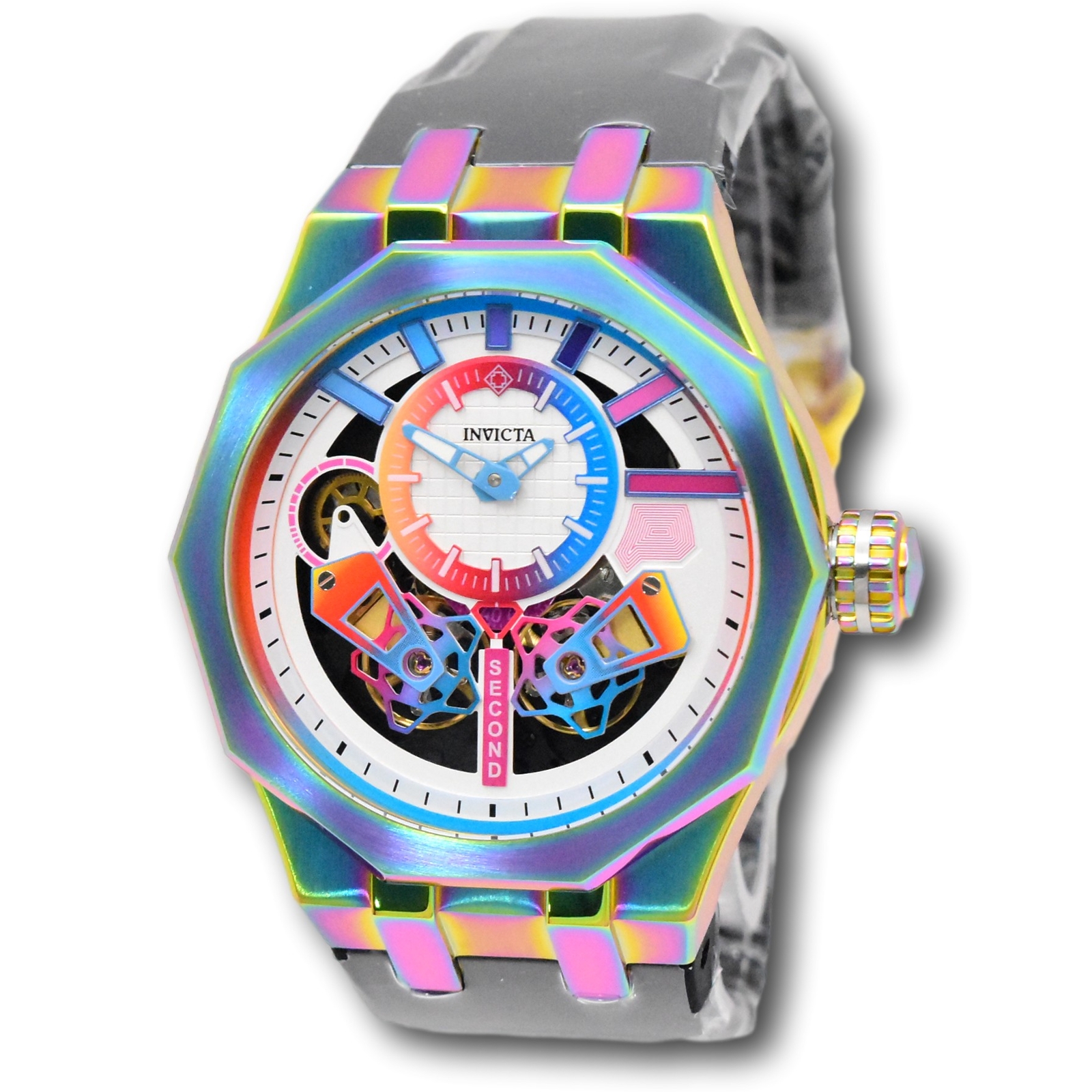 Invicta Iridescent Dual Open Heart Automatic Men's LARGE 52mm Watch ...