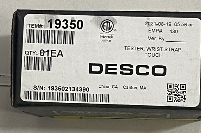 Desco 19350 Tester Wrist Strap 2 State Touch Nist for sale online | eBay